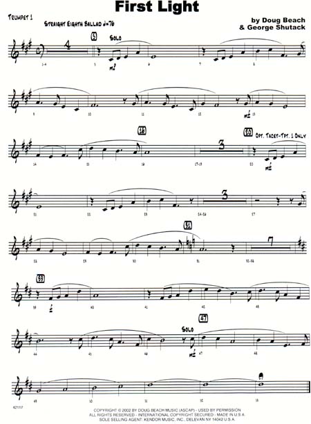 FIRST LIGHT: ARRANGED BY DOUG BEACH: